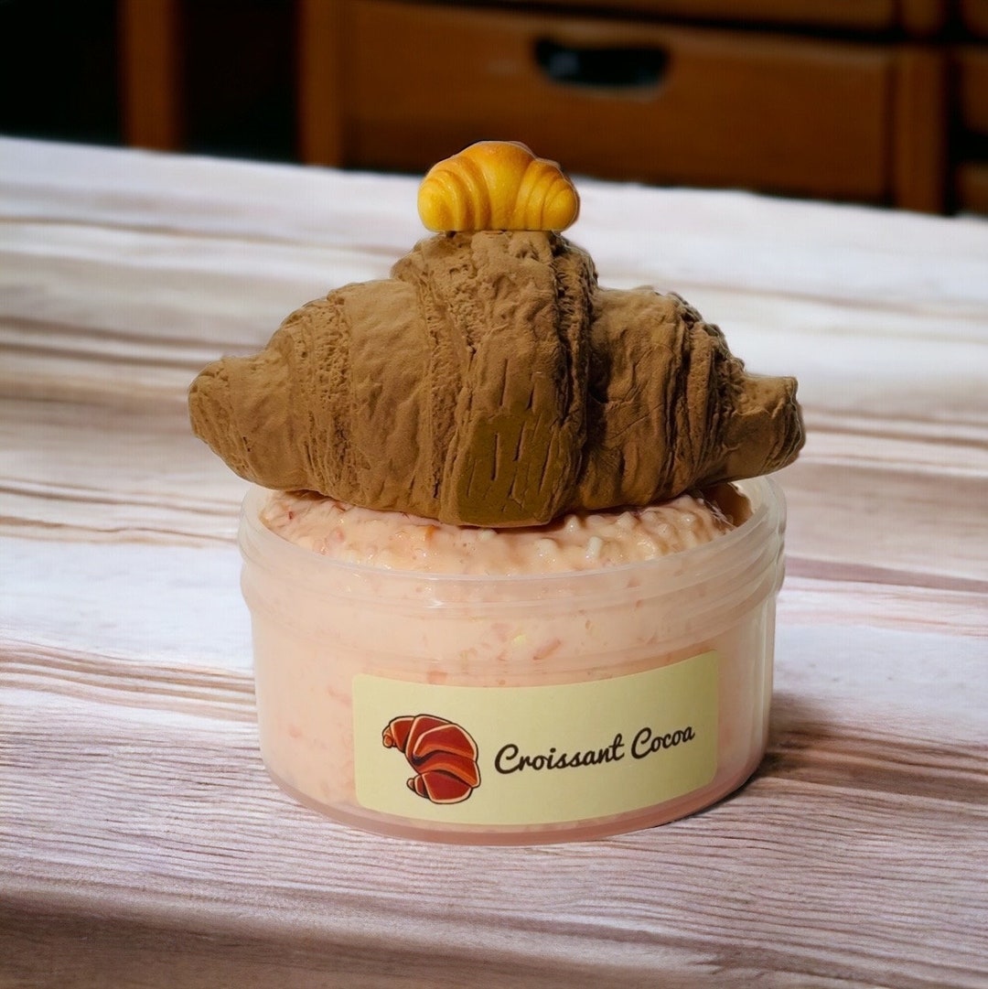 DIY Croissant Slime Bingsu Slime Base With Clay Croissant and Croissant ...