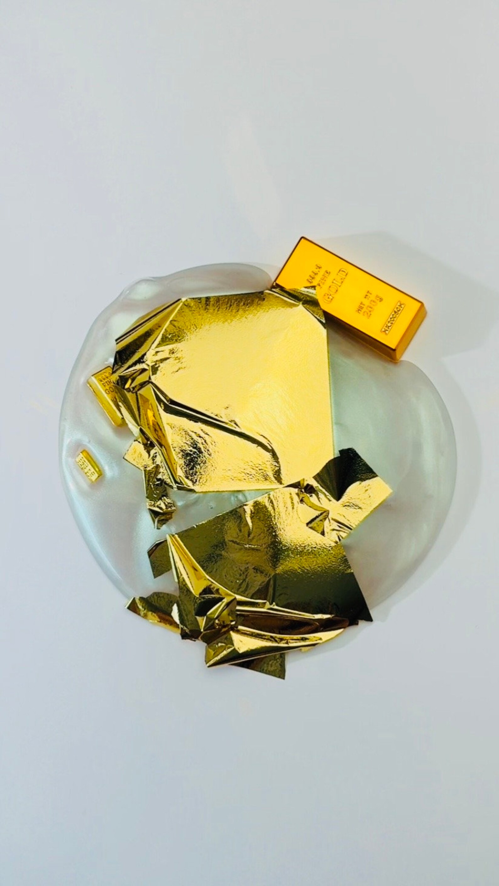 Shimmer Clear Slime With Gold Bar Charms Gold Foil Slime for Slime ...