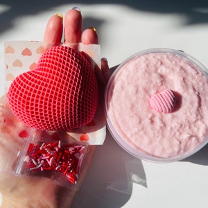 Netted Heart DIY Slime Kit Snowfizz Slime Butter Fizz Slime Crunchy ...