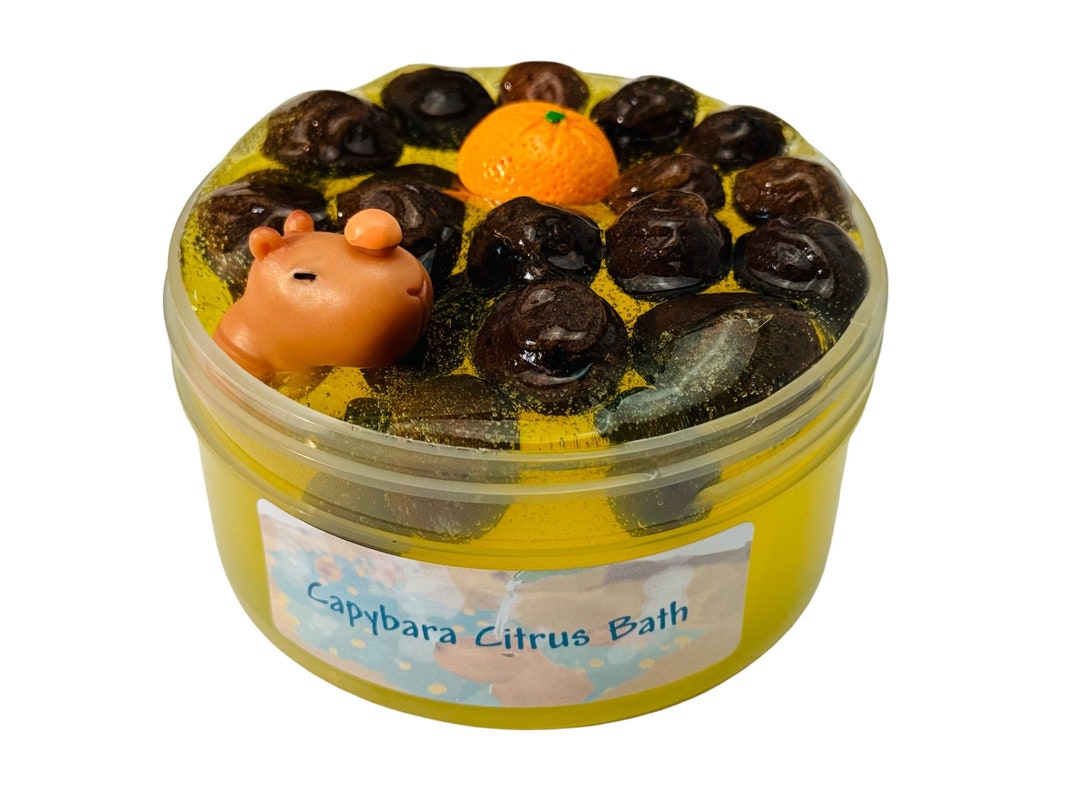 Capybara Citrus Bath Clear Slime Pebble Slime Capybara Slime Cute Slime ...