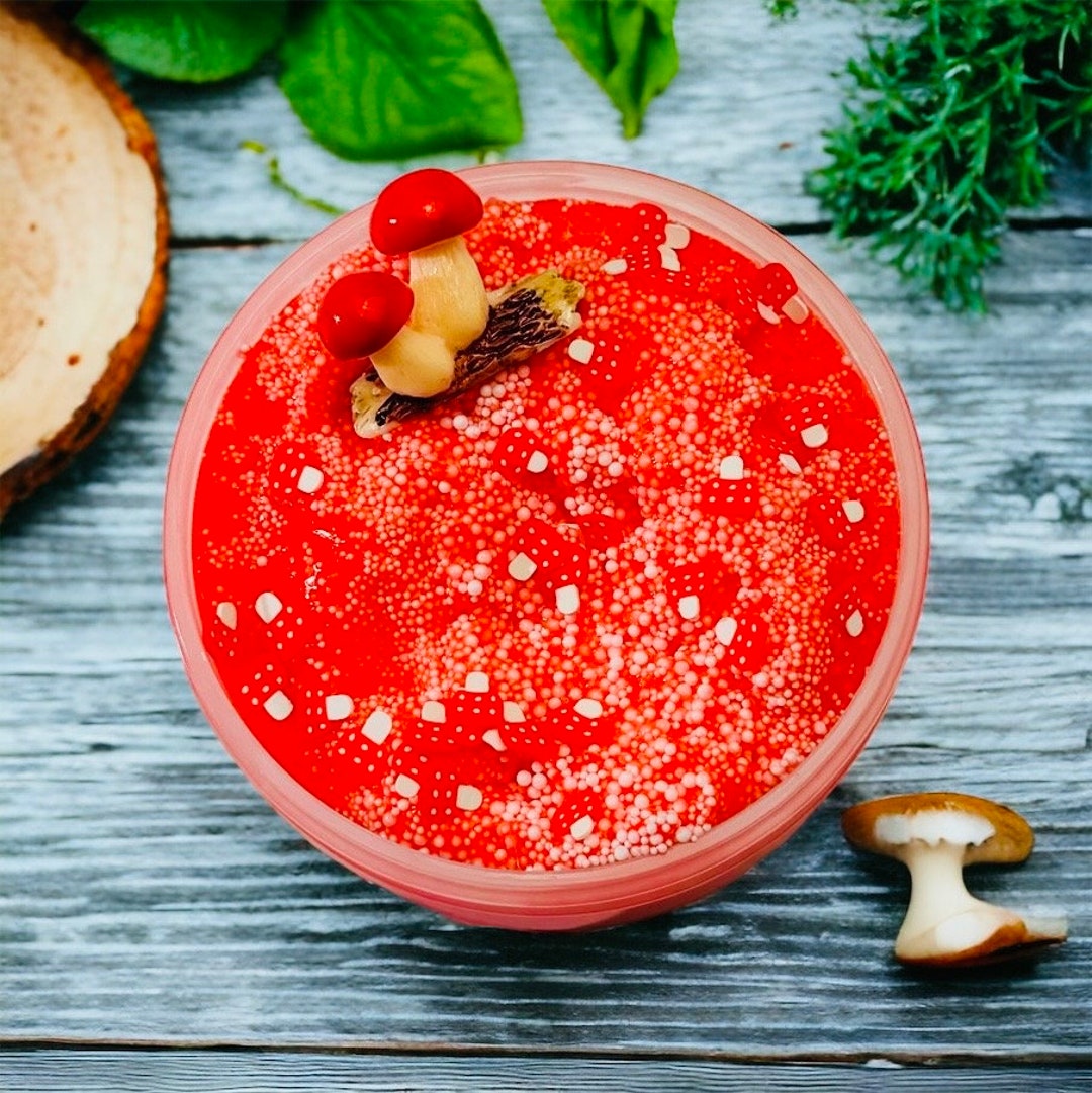 Red Foam Bead Slime Mushroom Slime Micro Foam Bead Slime for Birthday ...