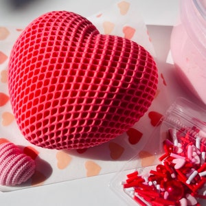 Netted Heart DIY Slime Kit Snowfizz Slime Butter Fizz Slime Crunchy ...