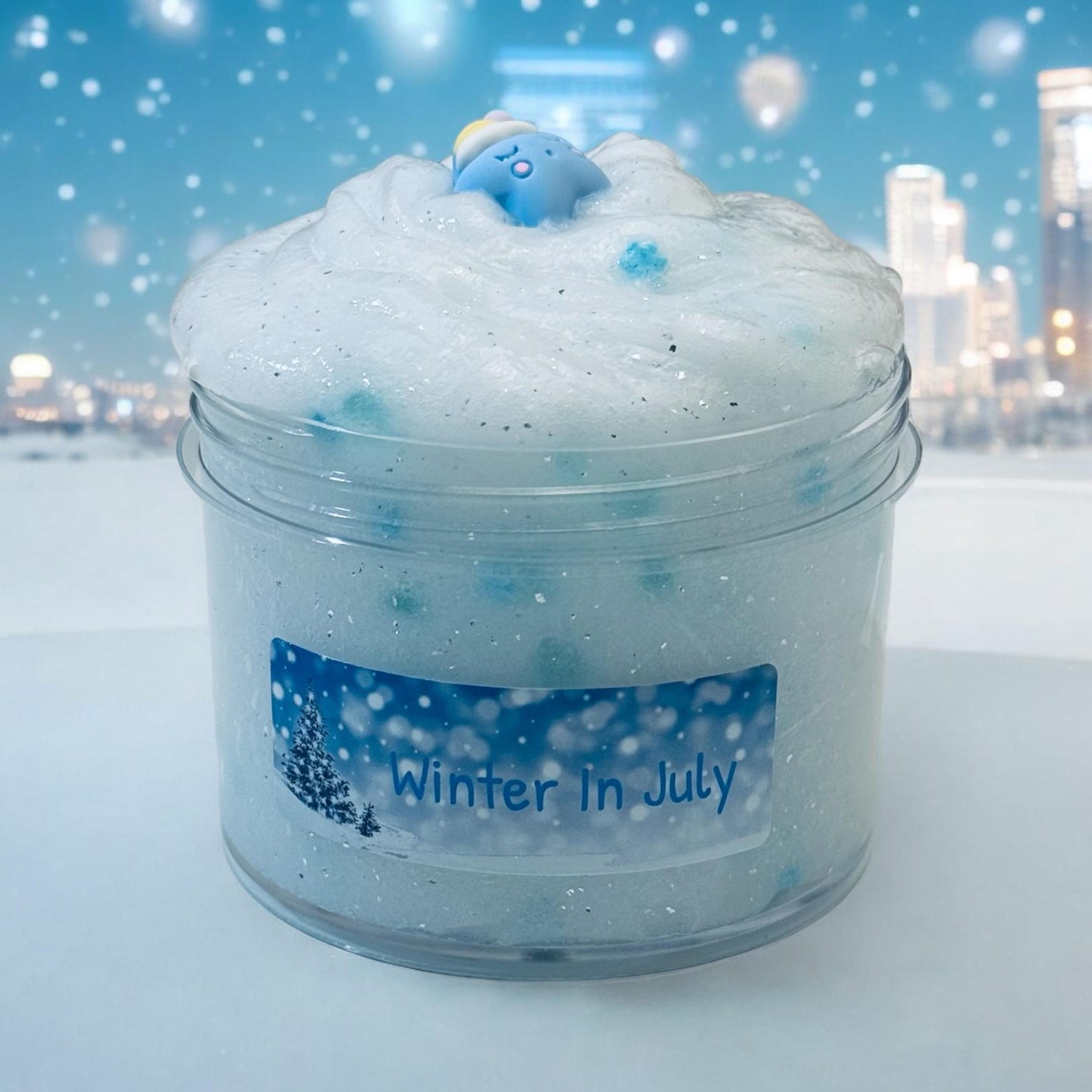Winter in July Clear Slime With Silver Foil Slime for Relaxation Slime ...