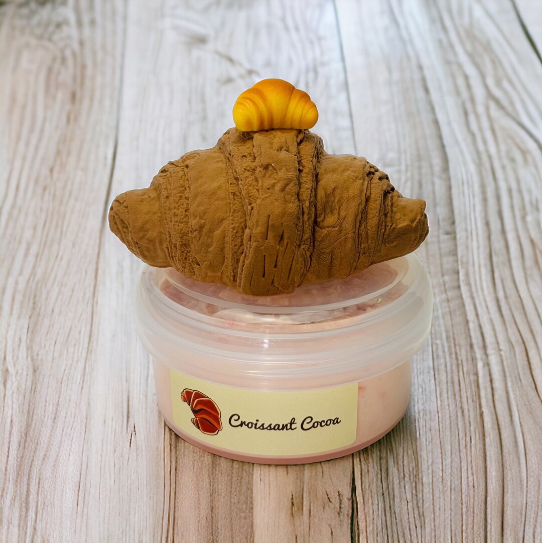 DIY Croissant Slime Bingsu Slime Base With Clay Croissant and Croissant ...
