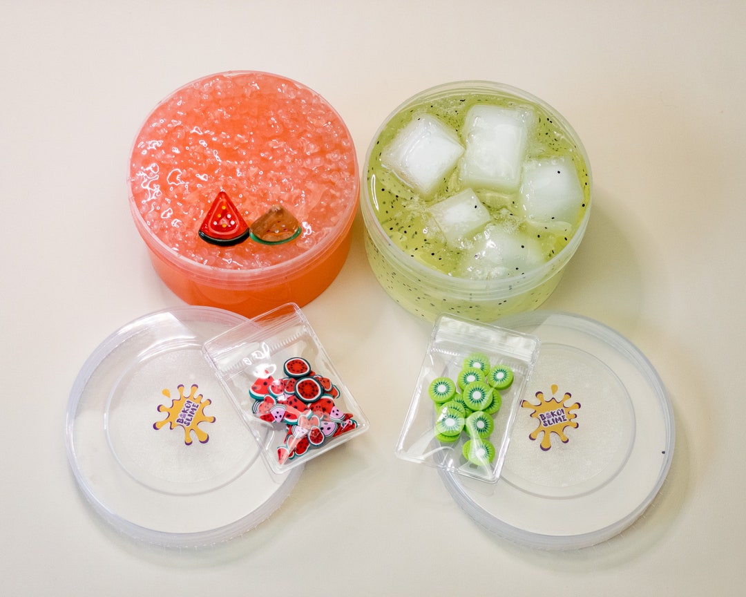 Slime Duo Combo2: Zesty Kiwi Cube & Watermelon Slushie - Etsy