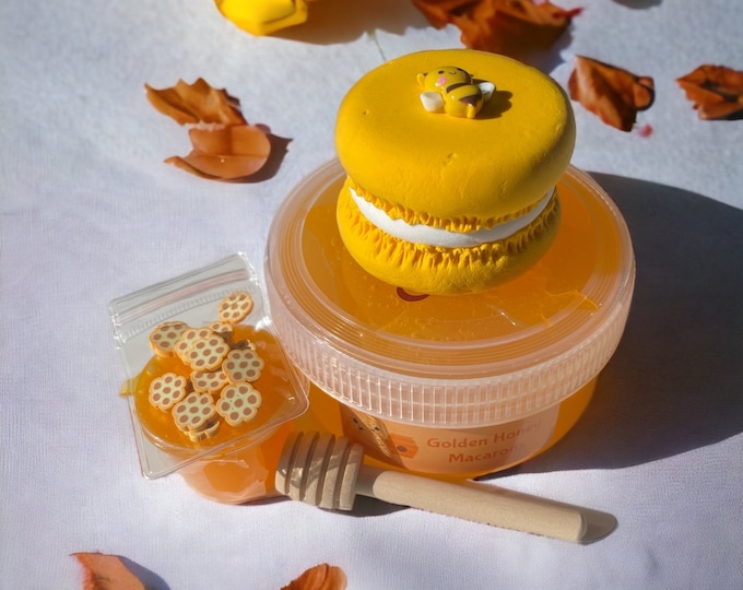 Golden Honey Macaron DIY Slime Honey Slime for Kid Slime for Stress ...