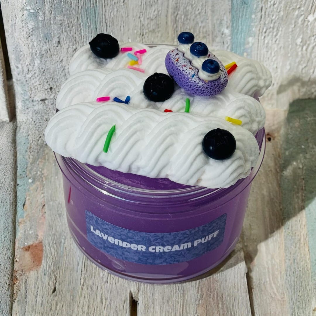 Lavender Cream Puff DIY Slime Jelly Slime Purple Slime Fluffy Slime ...