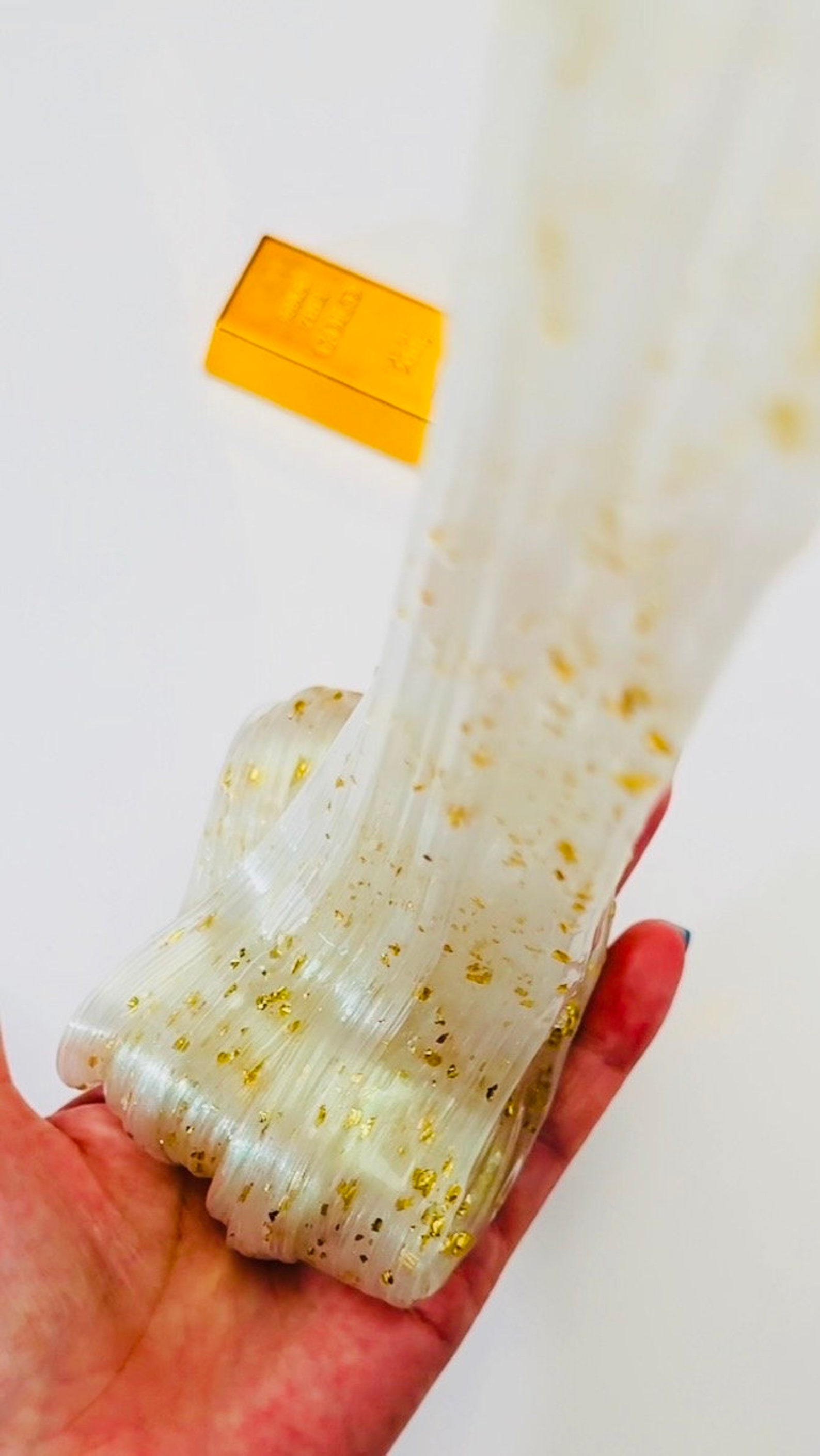 Shimmer Clear Slime With Gold Bar Charms Gold Foil Slime for Slime ...