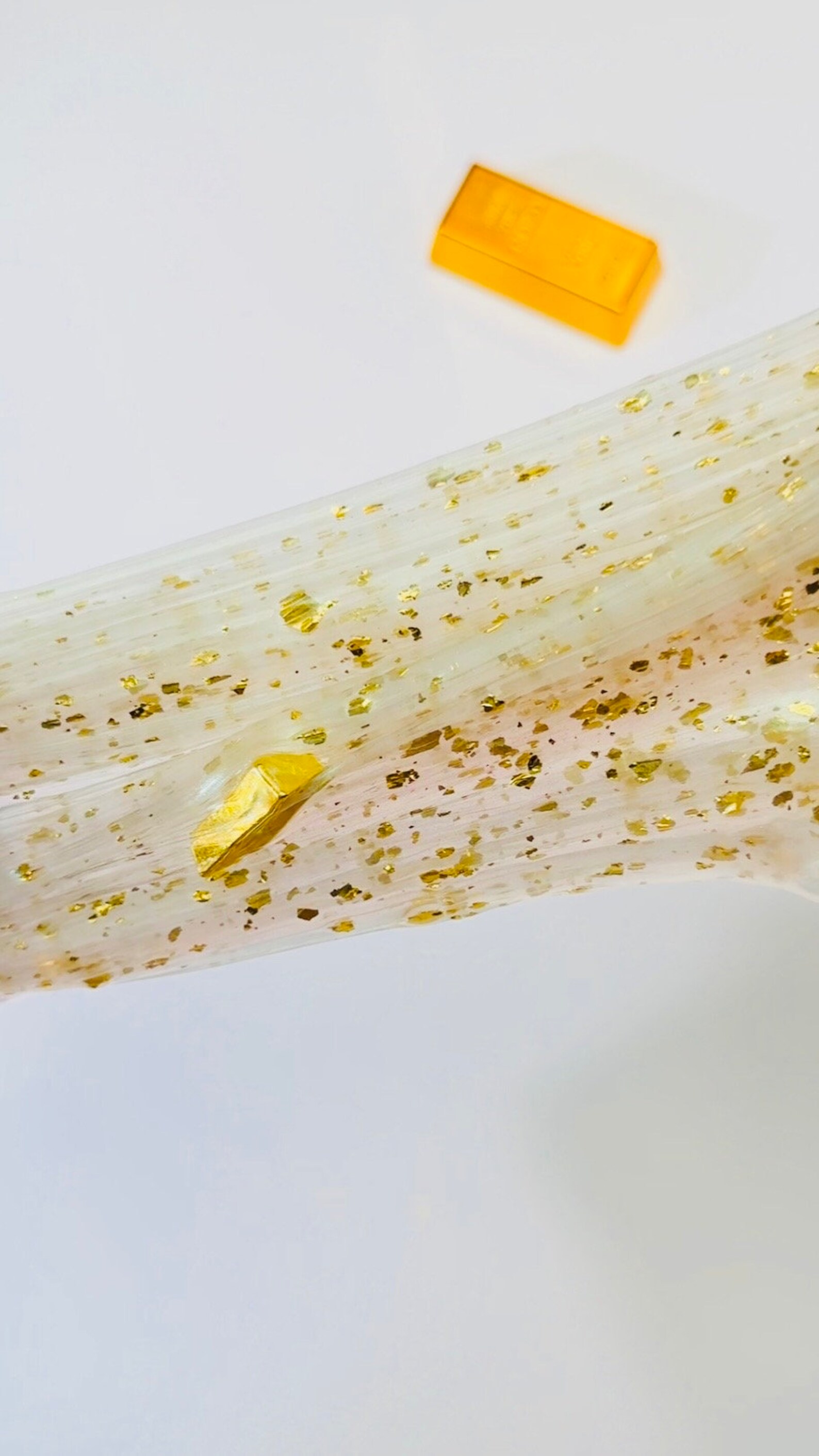 Shimmer Clear Slime With Gold Bar Charms Gold Foil Slime for Slime ...
