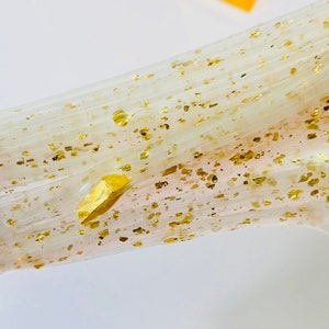 Shimmer Clear Slime With Gold Bar Charms Gold Foil Slime for Slime ...