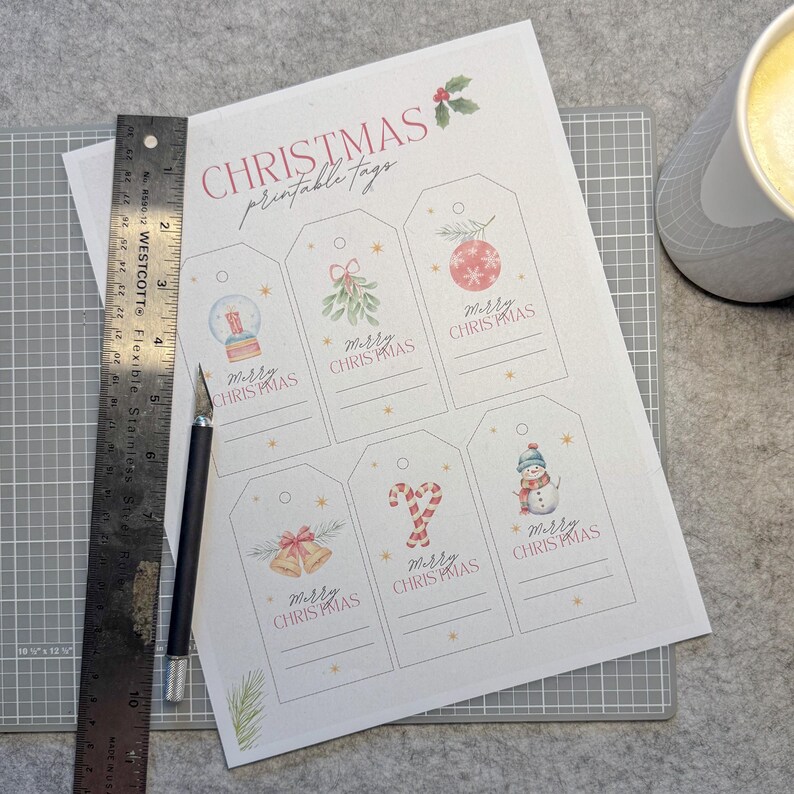 Cozy Christmas Gift Tag Printable Bundle - Set of 12, Gift Tag Set ...