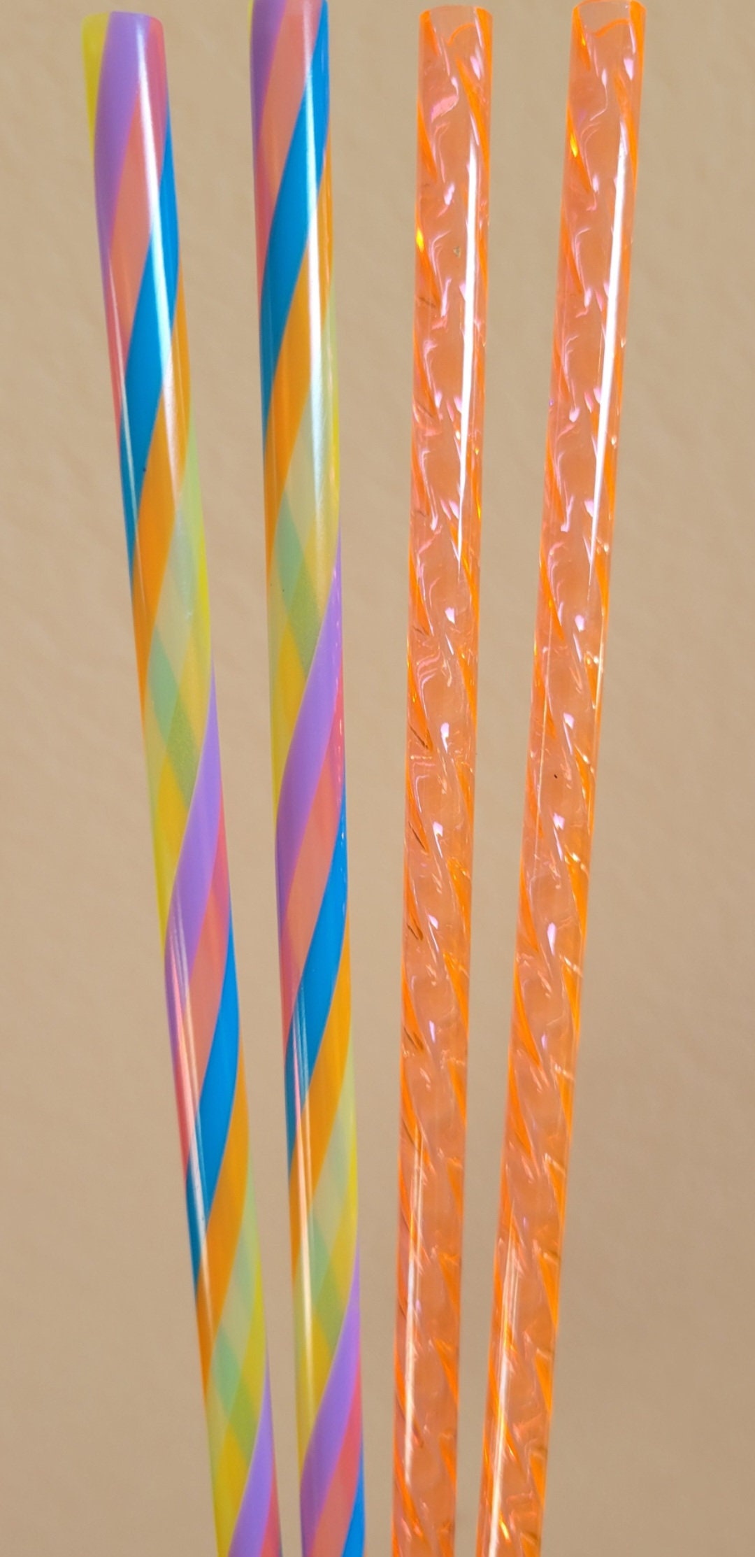 JUST In 12 40/42oz Candy Lollypop Rainbow Stripe Neon Coral Orange Wavy ...