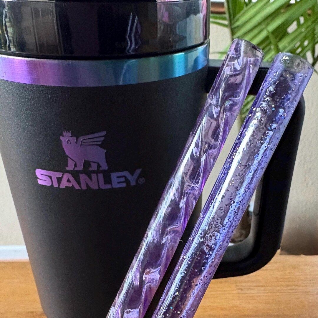 30/40/42/45oz Tumbler Fat Straws-12” 10mm-glass LOOK Shiny-swirly-thick ...