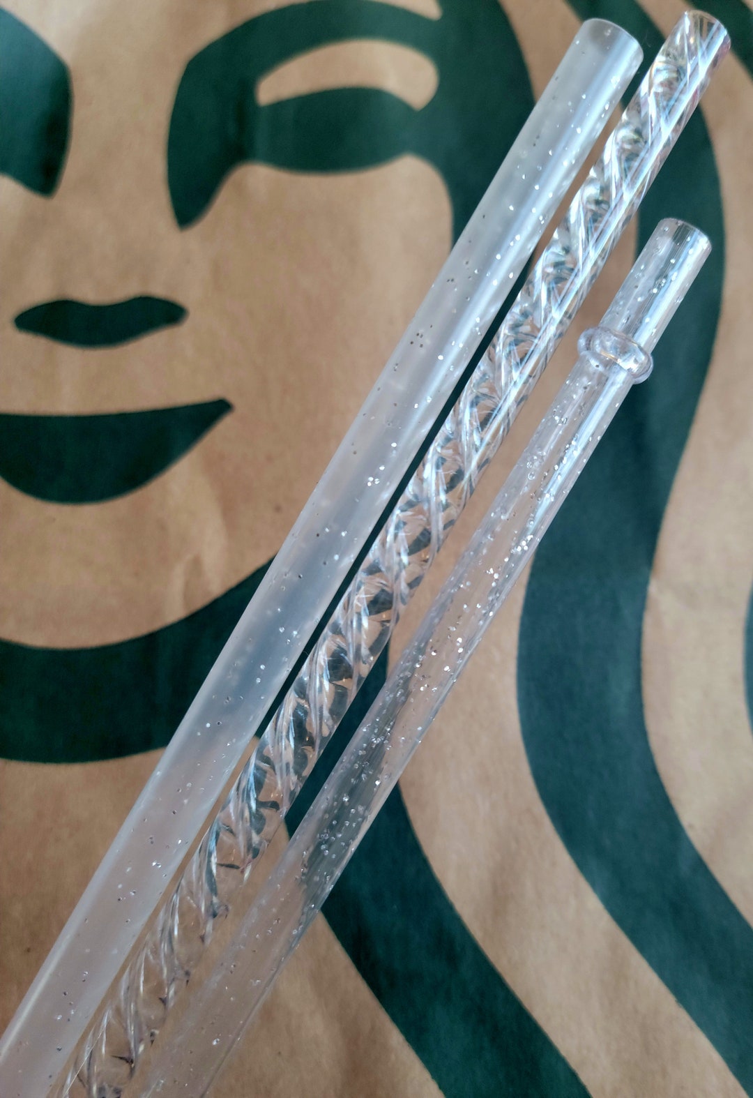 12 40oz Stanley Straw CLEAR Shiny Crystal Jewel Diamond Starbucks ...