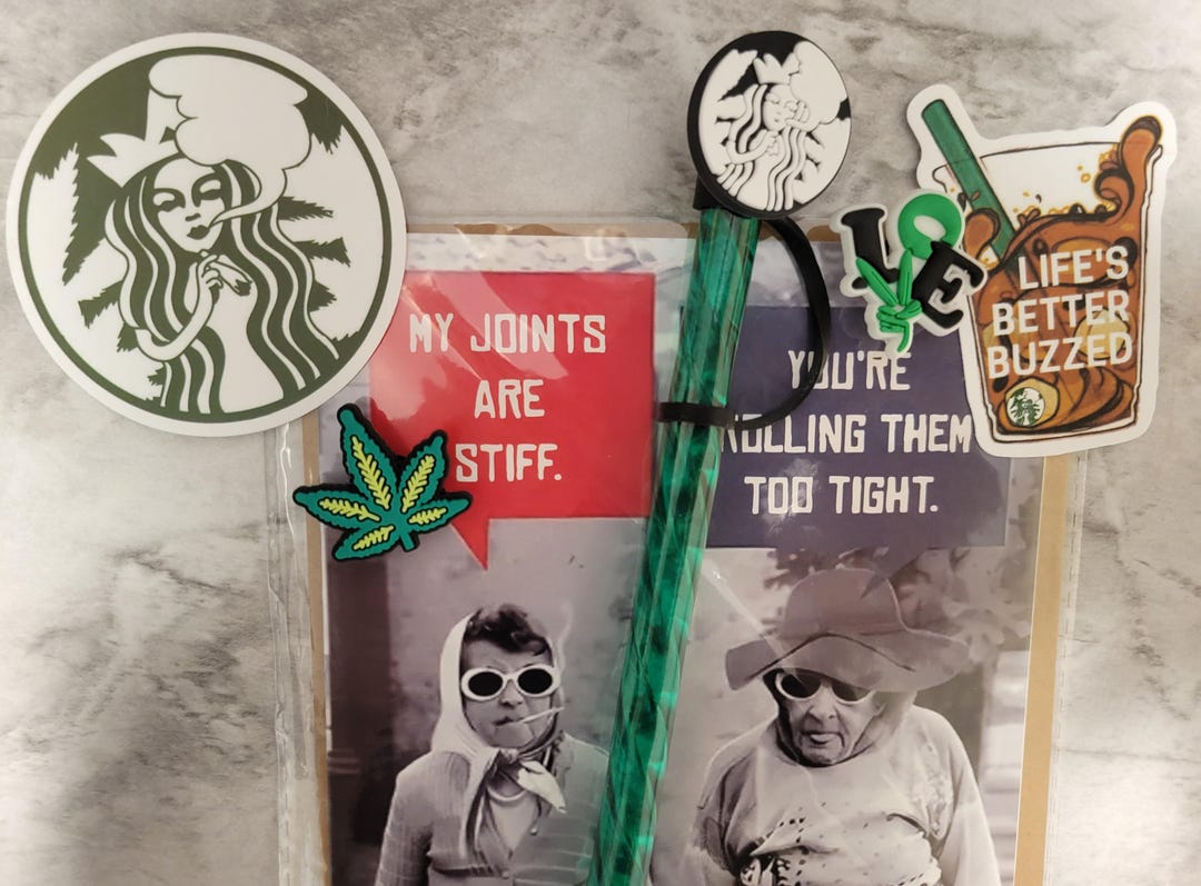 Custom Cannabis Theme Weed 420 Stoner Gift Set Funny Blank Card 12 10mm ...