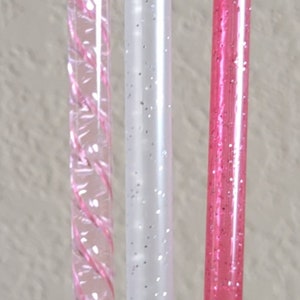 12 40oz Replacement Reusable Straw Rose Light Pink Shiny Crystal Sb ...