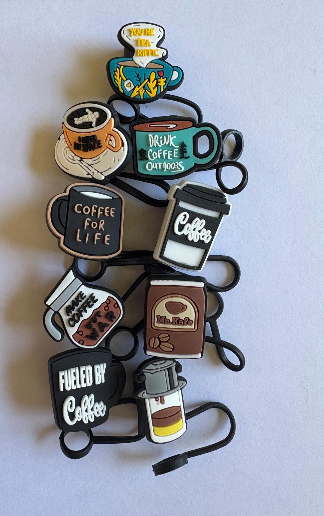 Coffee Themed Straws Toppers-10mm - Etsy