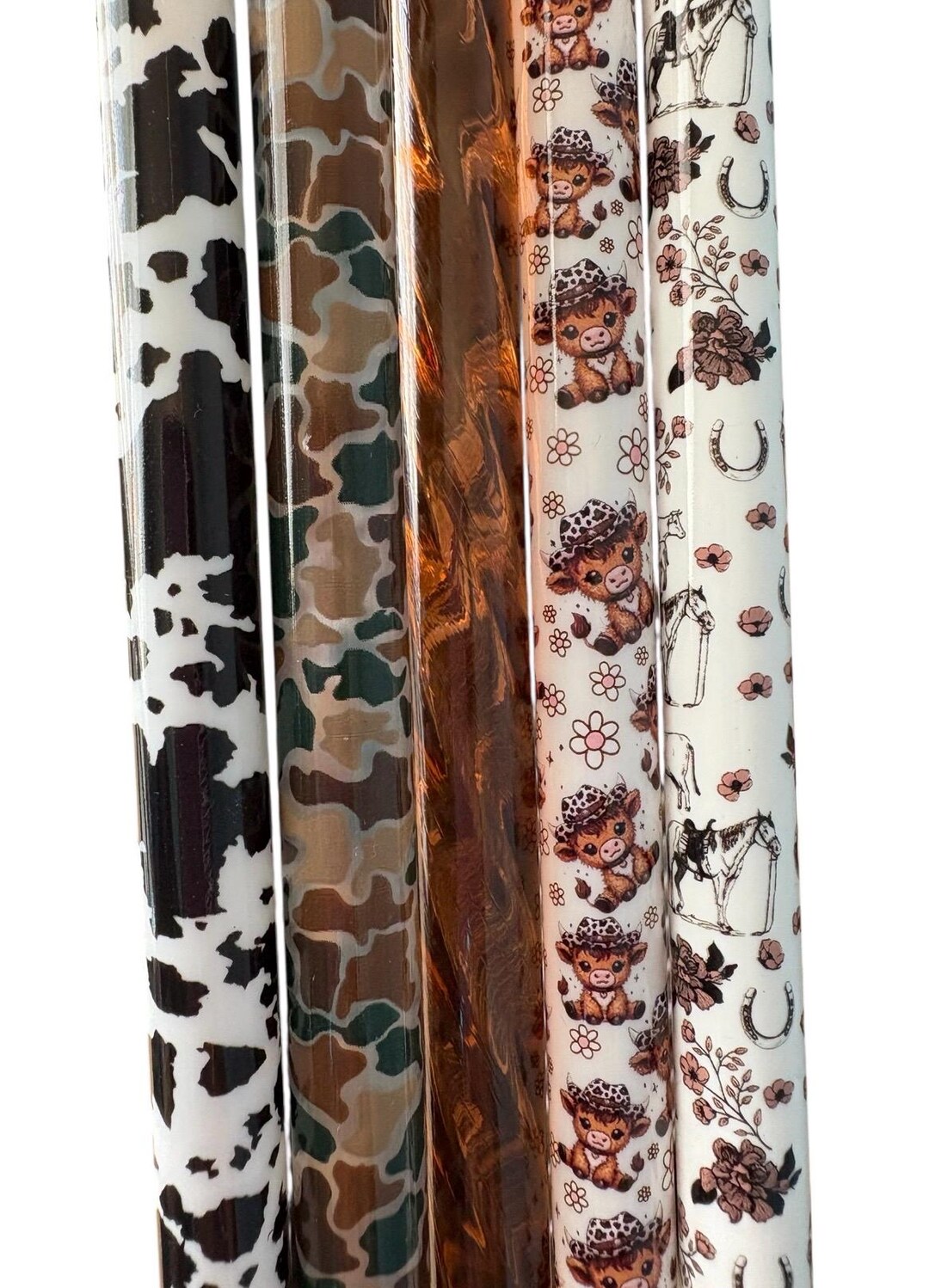Camo & Cow Print Straws-9” or 12” 10mm “fat” Style - Etsy