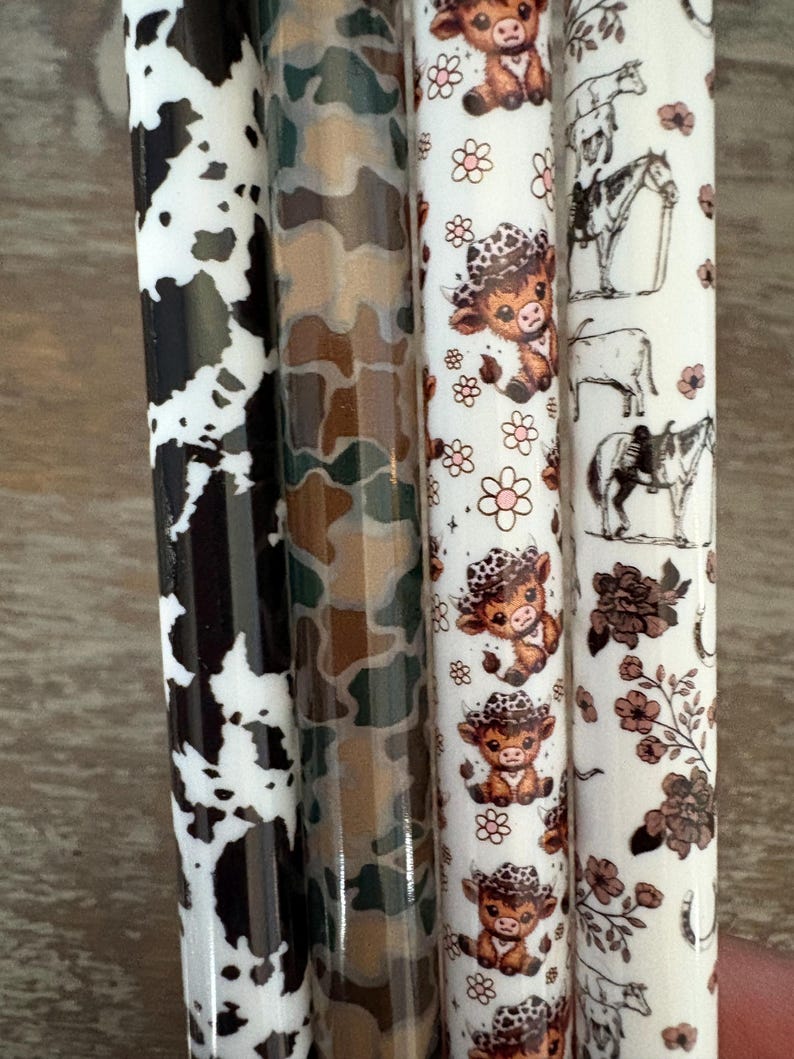 Camo & Cow Print Straws-9” or 12” 10mm “fat” Style - Etsy