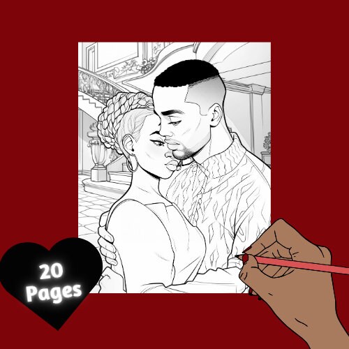 Valentine's Day Coloring Pages - Black Love Coloring Pages - Printable ...