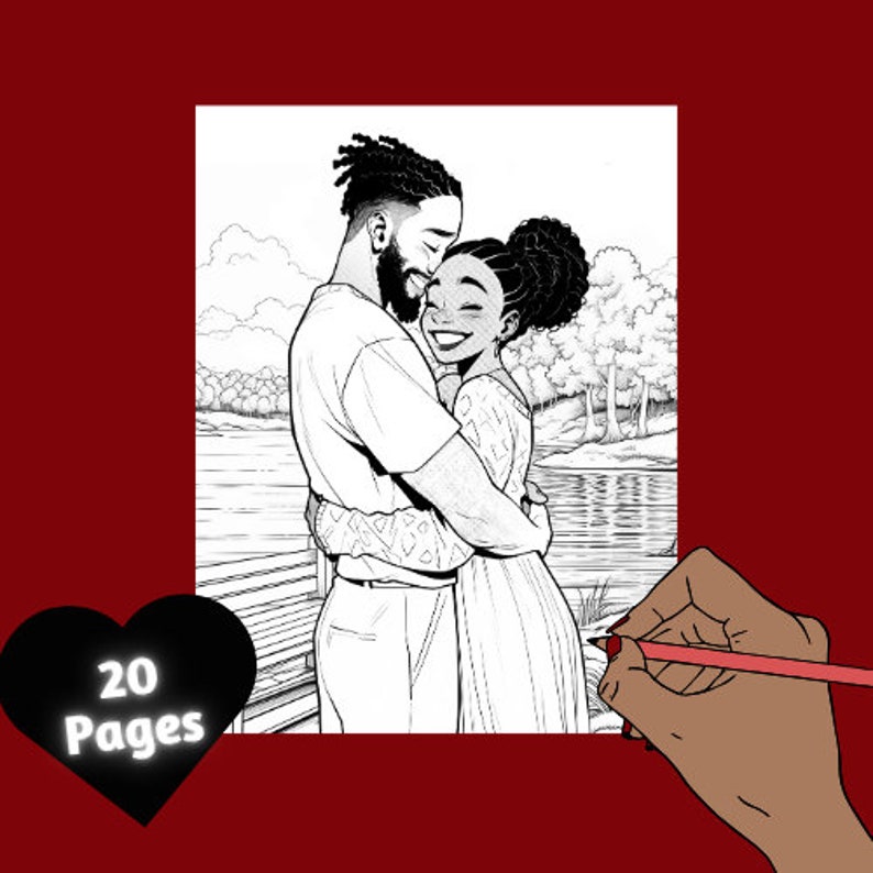 Valentine's Day Coloring Pages - Black Love Coloring Pages - Printable ...