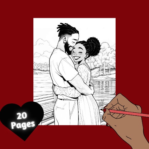 Valentine's Day Coloring Pages - Black Love Coloring Pages - Printable ...