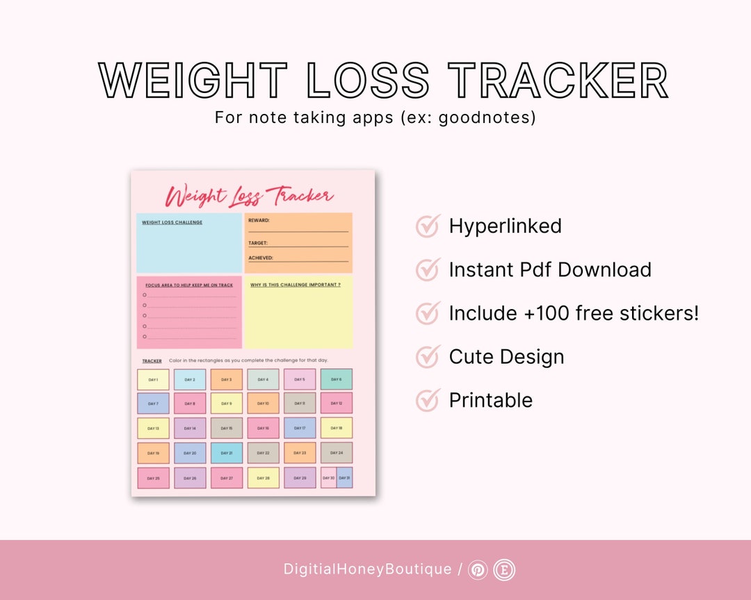 Digital Weight Loss Tracker Tracker for Weight Loss Weight Tracker ...
