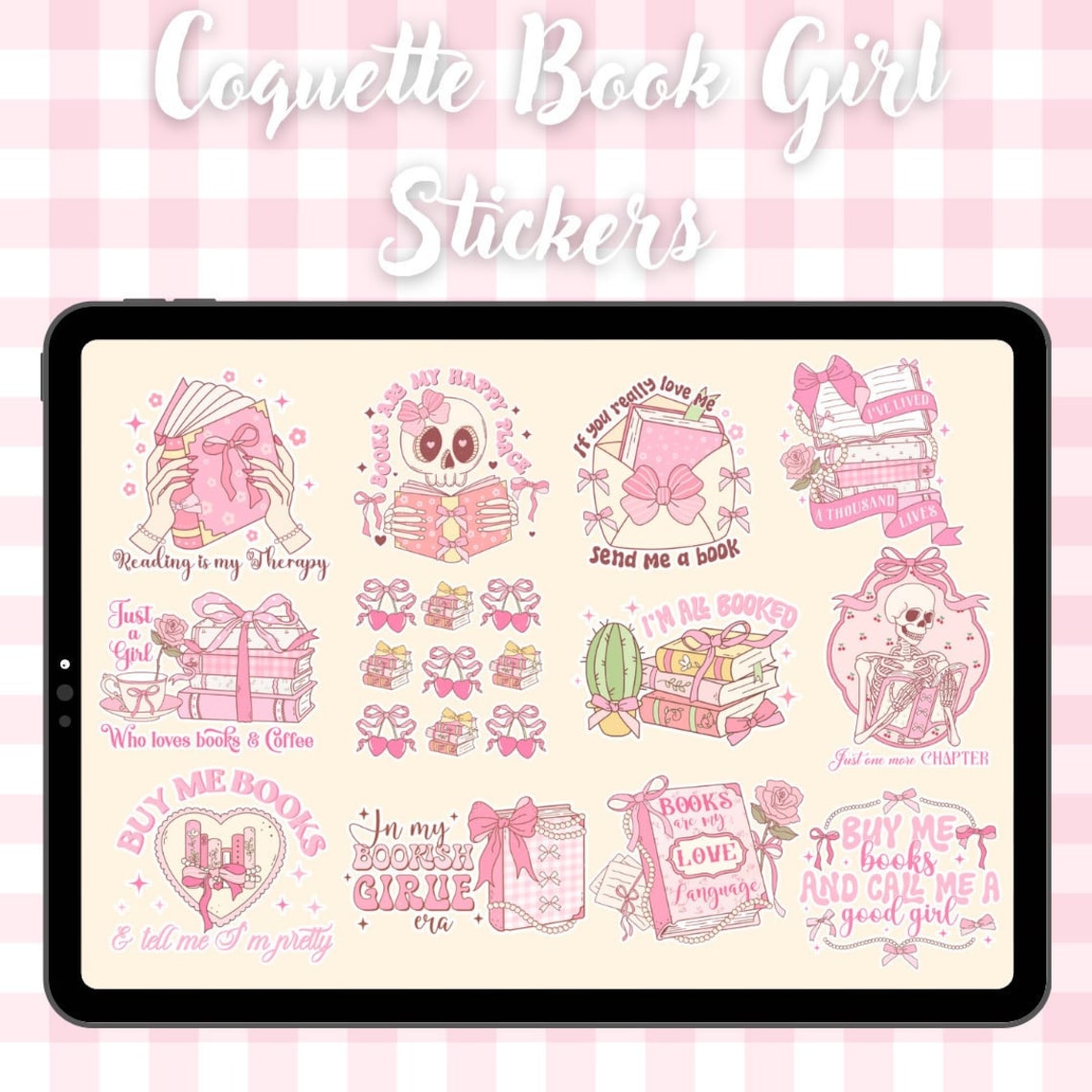 Coquette Digital Stickers - Coquette Girl Png Sticker Bundle - Pink ...