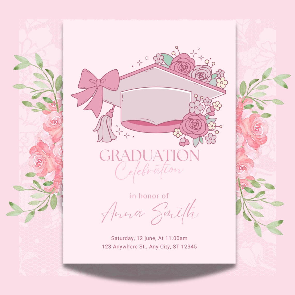 Coquette Graduation Invitation - Coquette Senior Graduation Invitation ...