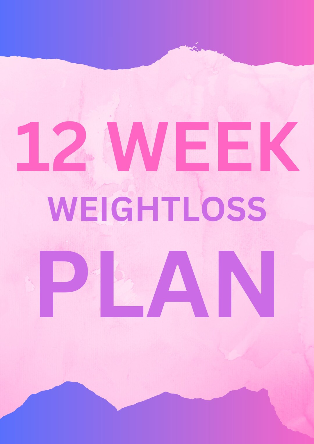 12 Week Weightloss Plan With Tracker - Etsy