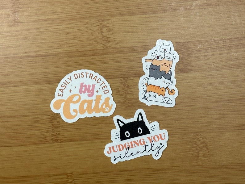 Cat Sticker Bundle 3 Pack - Etsy