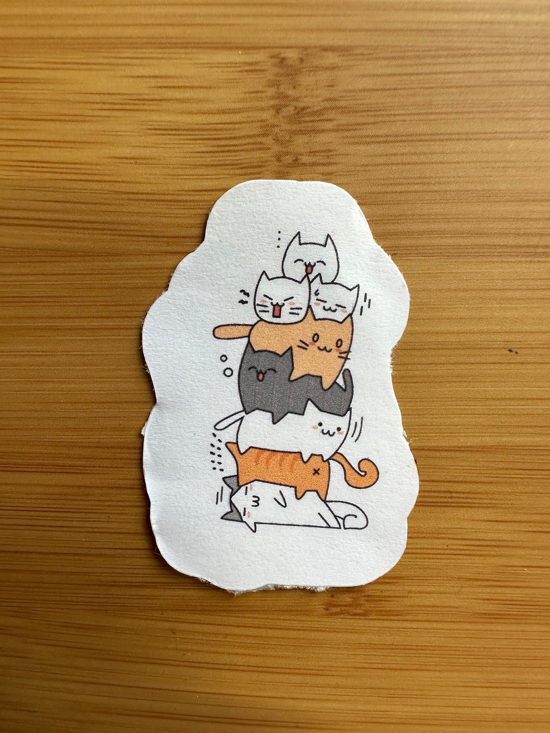 Cute Cat Sticker Stack of Cats - Etsy