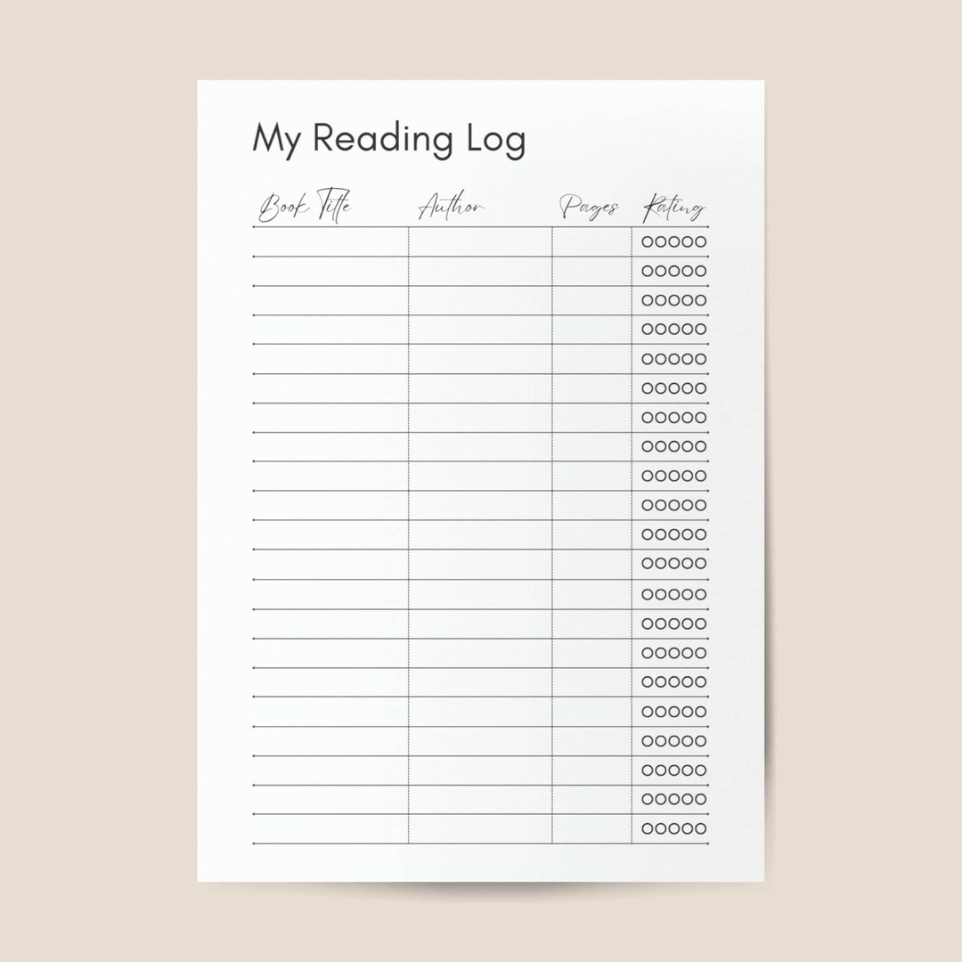 Editable Reading Log Printable: Book Tracker (digital Download) - Etsy