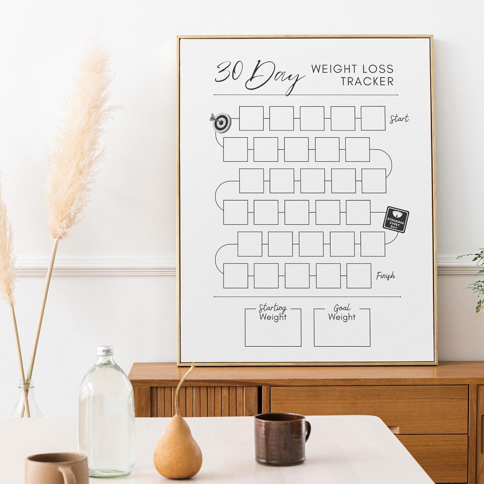 30 Day Weight Loss Challenge Tracker: Printable Goal Planner (A4 & US ...