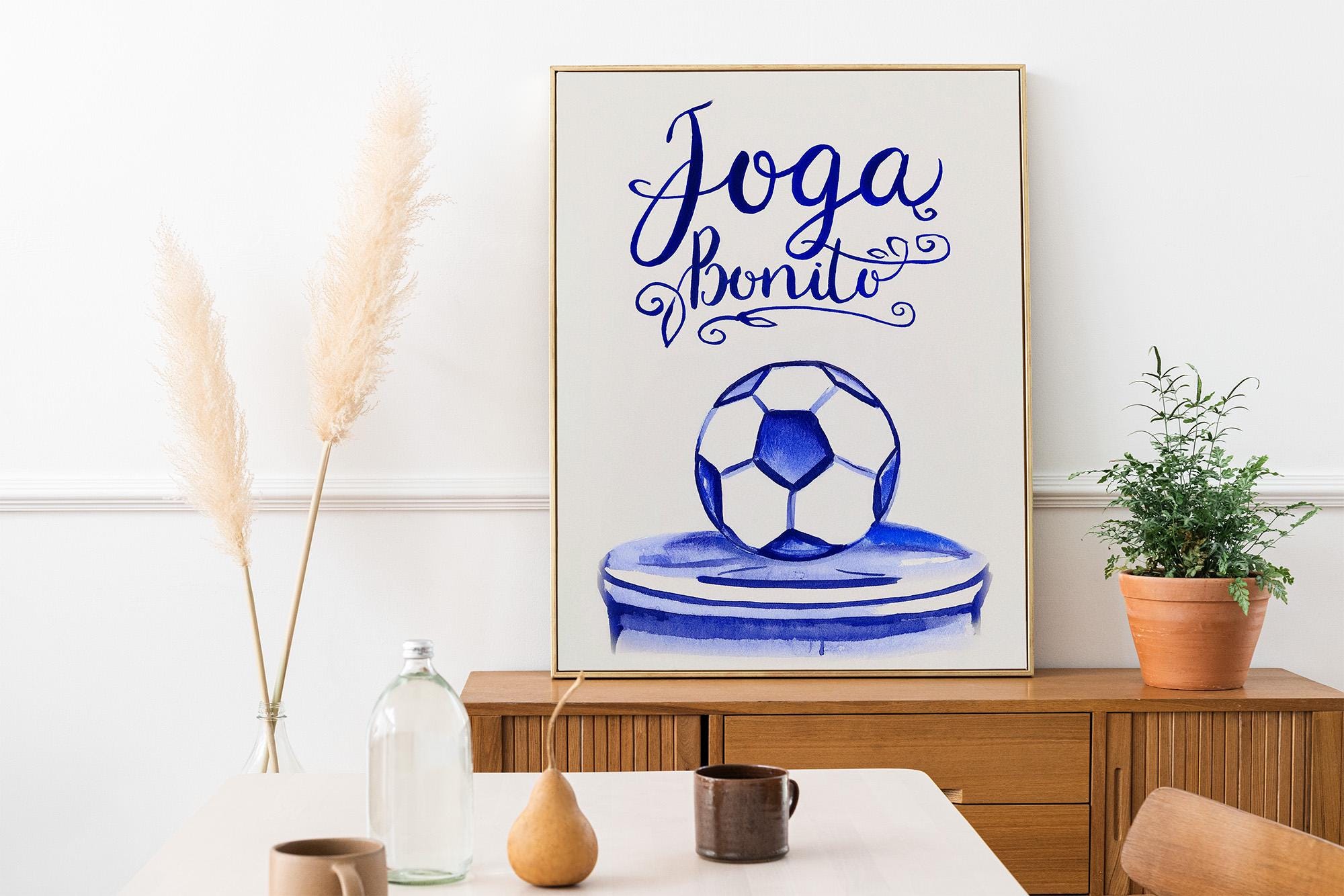 Joga Bonito, the Beautiful Game, Printable Soccer Poster, Retro Wall ...