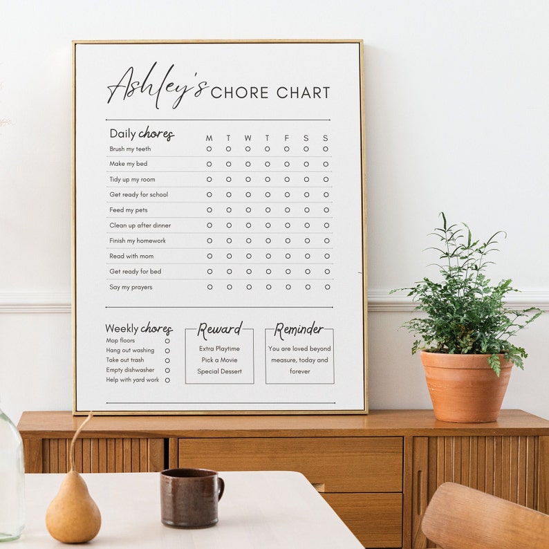 Kids Weekly Chore Chart, Editable Chores Template, To-do List Print ...