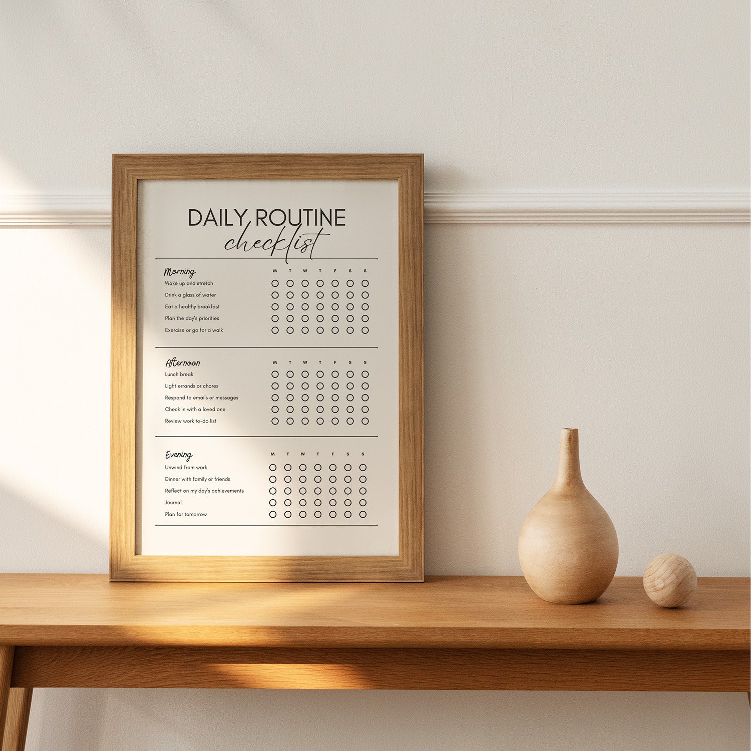 Daily Routine Checklist, Editable & Printable Schedule, Customizable ...