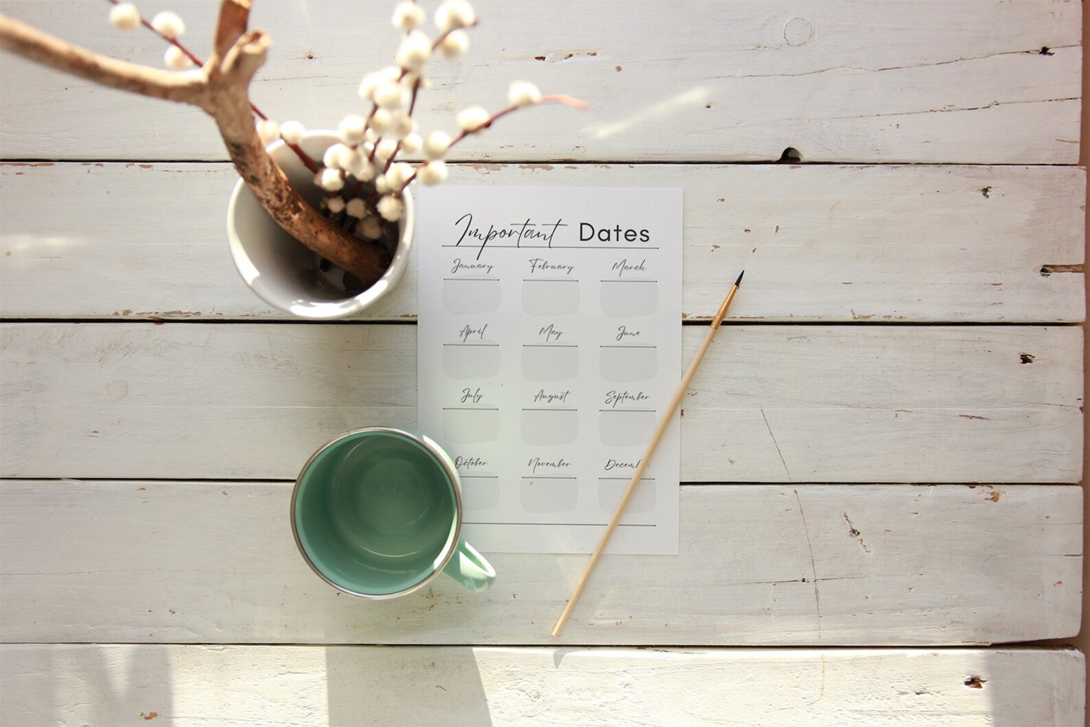 Yearly Important Dates Tracker, Printable Template, Track Birthdays ...