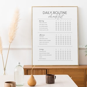 Daily Routine Checklist, Editable & Printable Schedule, Customizable ...