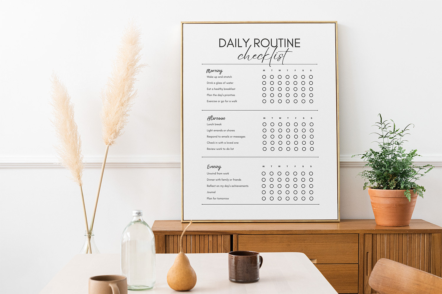 Daily Routine Checklist, Editable & Printable Schedule, Customizable ...