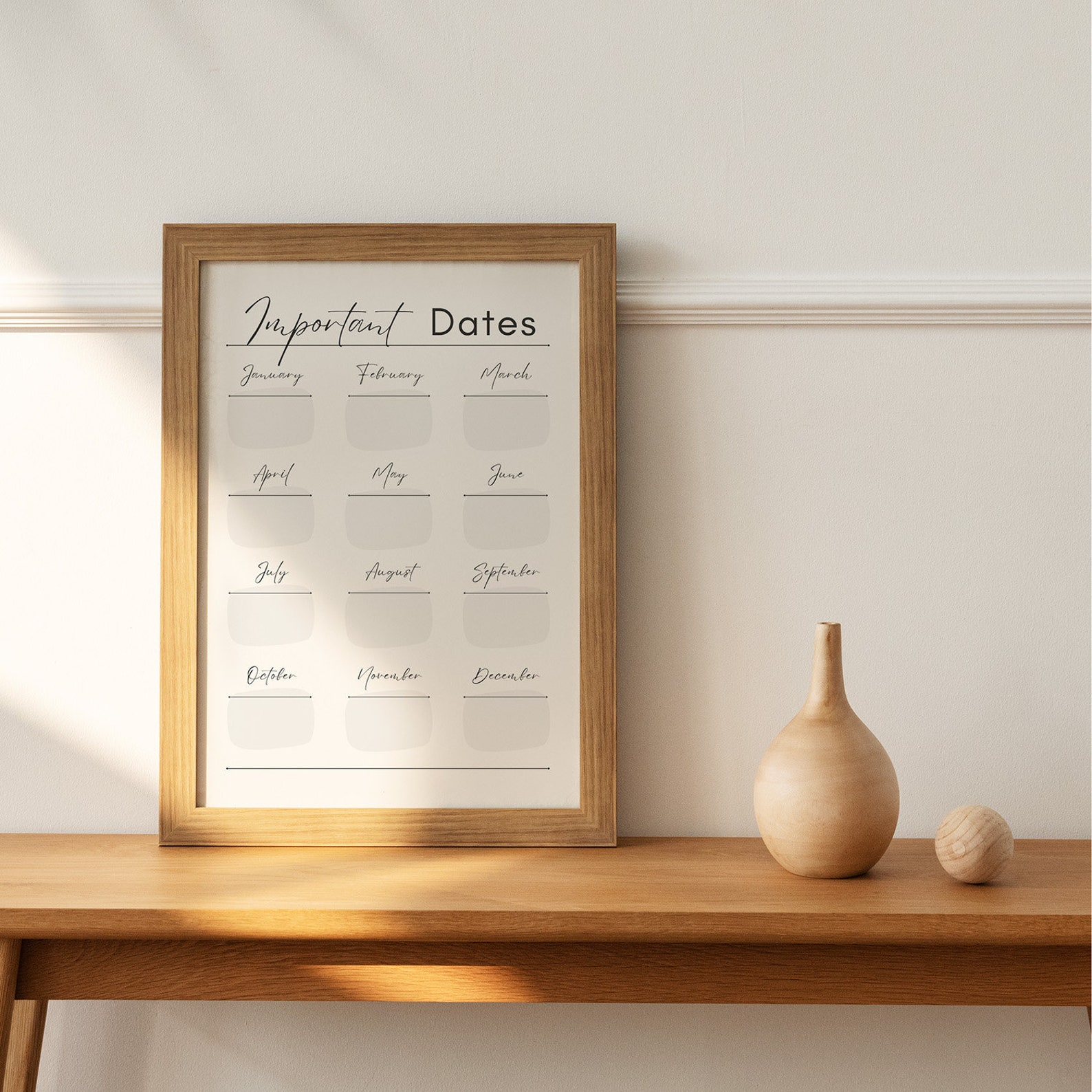 Yearly Important Dates Tracker, Printable Template, Track Birthdays ...