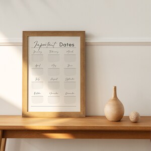 Important Dates Tracker: Printable Birthday & Anniversary Calendar ...
