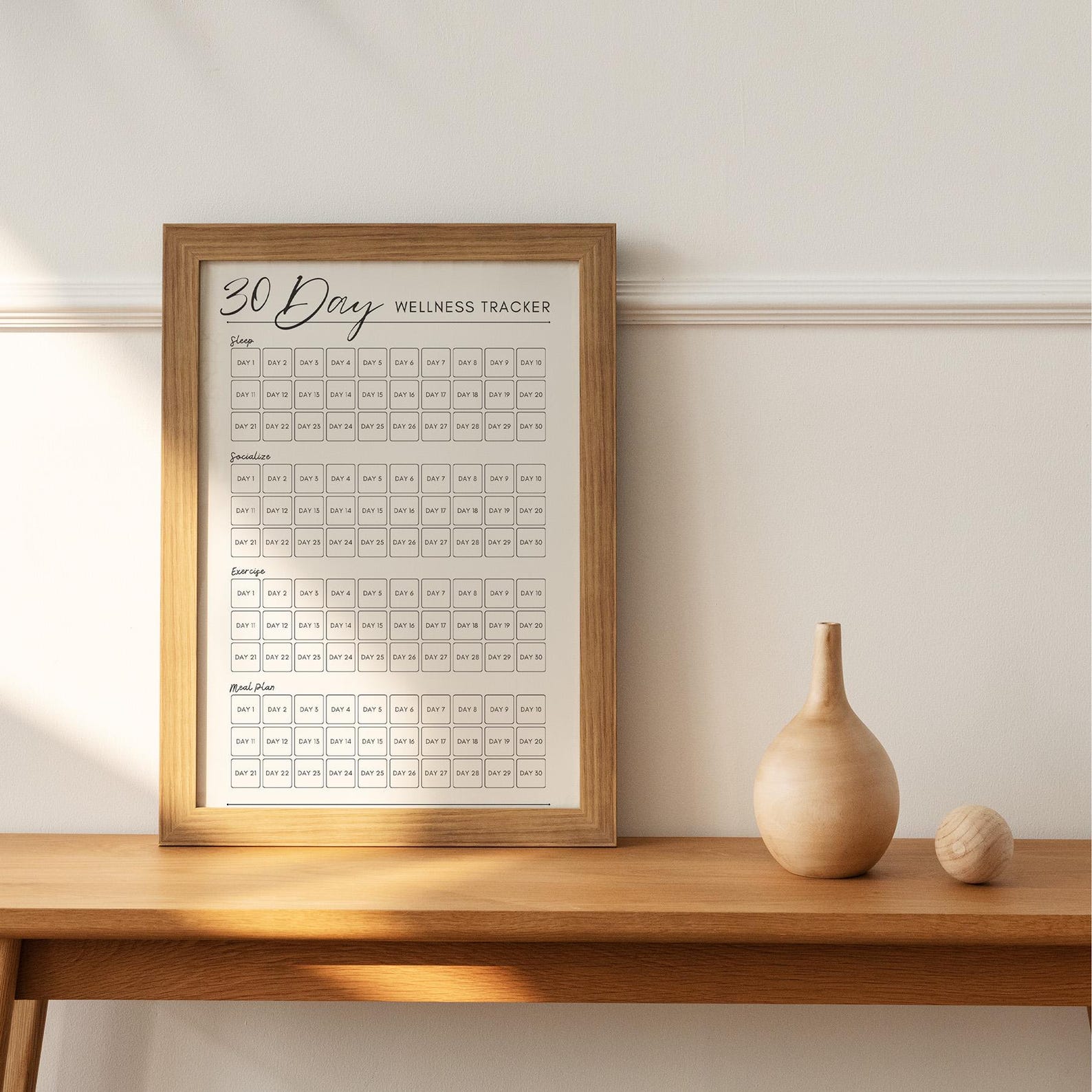 30 Day Wellness Tracker Printable, Health Journal, Daily Sleep ...