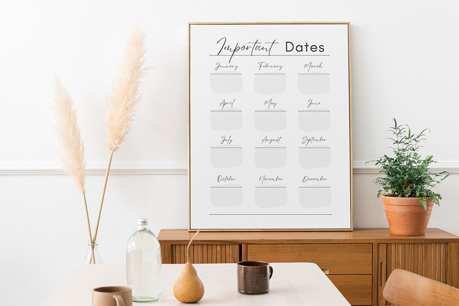 Yearly Important Dates Tracker, Printable Template, Track Birthdays ...