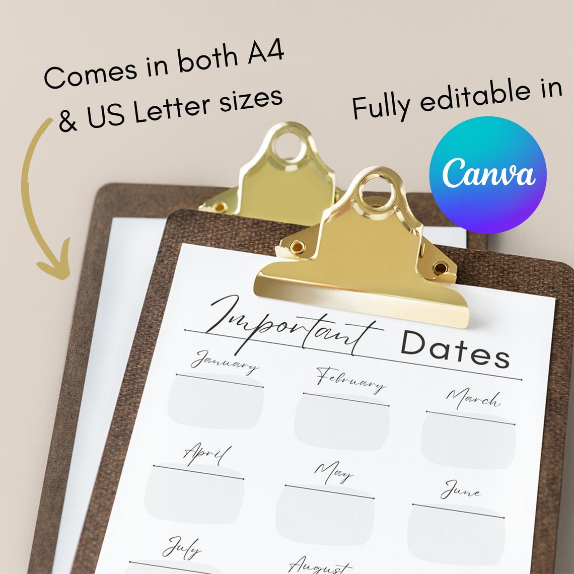 Important Dates Tracker: Printable Birthday & Anniversary Calendar ...