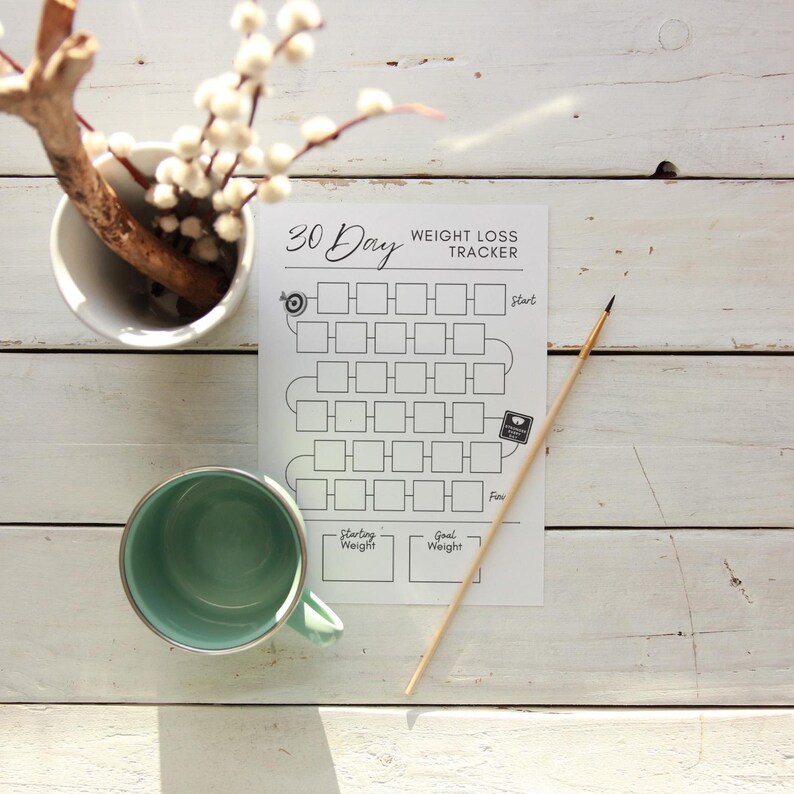 30 Day Weight Loss Challenge Tracker: Printable Goal Planner (A4 & US ...