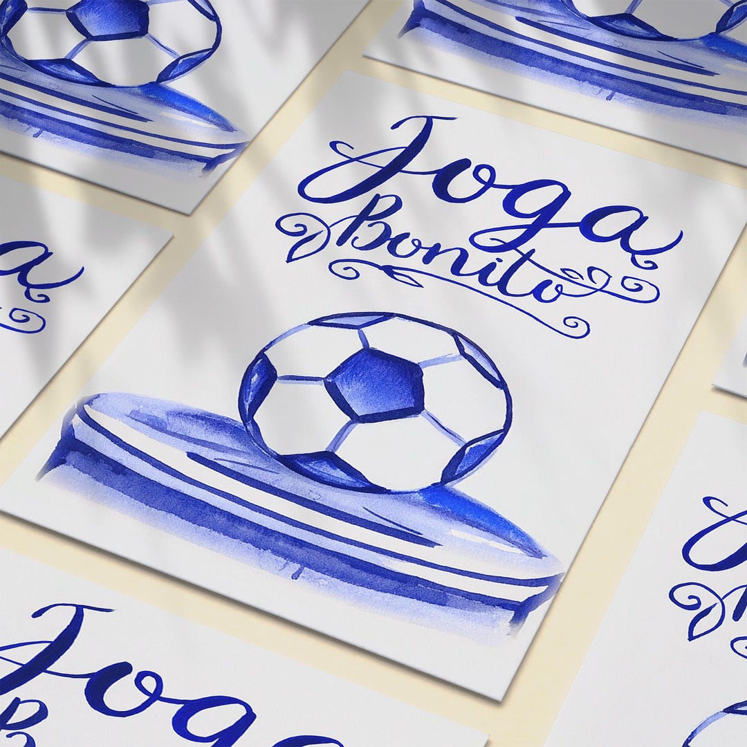 Joga Bonito, the Beautiful Game, Printable Soccer Poster, Retro Wall ...