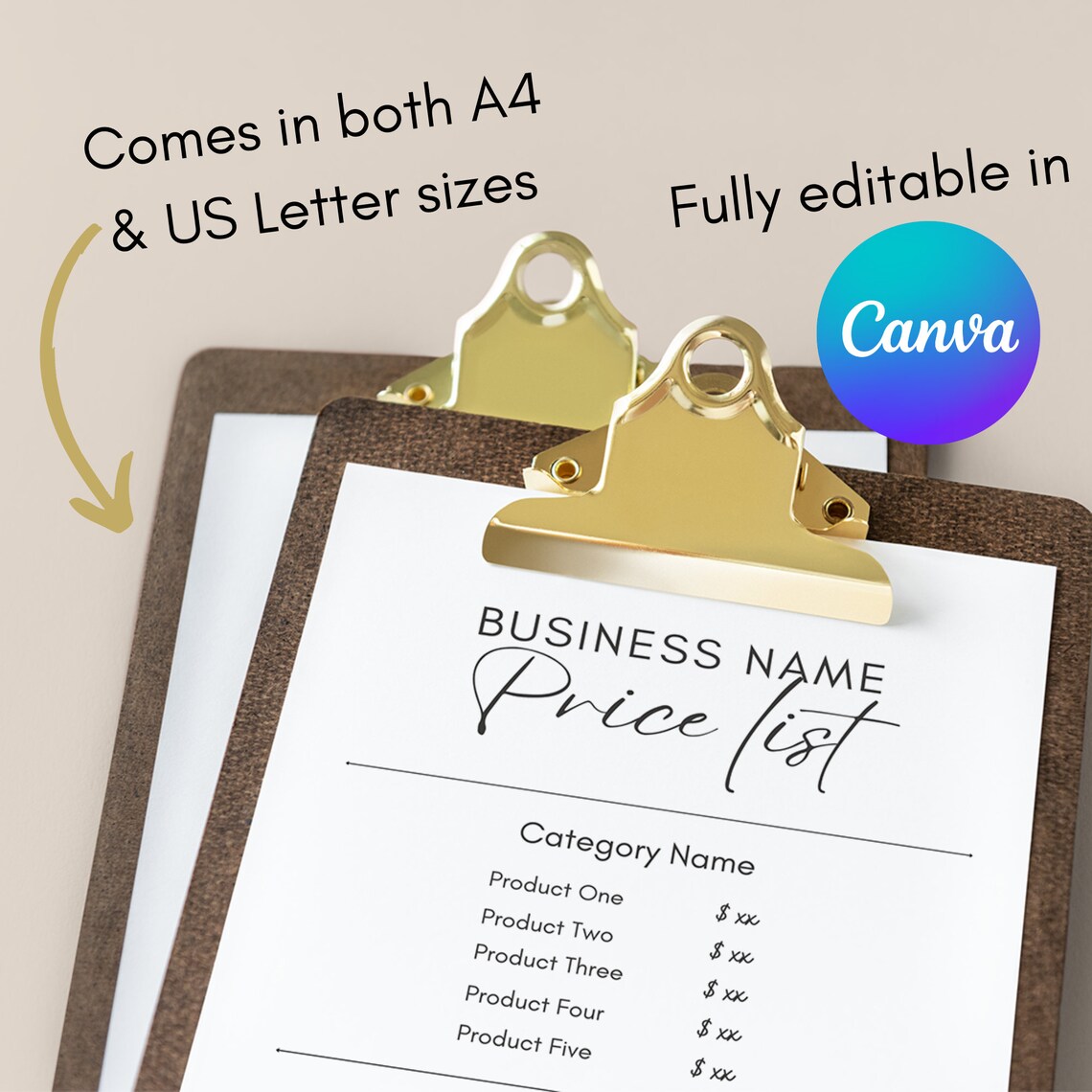Price List Template for Market Stalls & Small Business, Minimalist ...