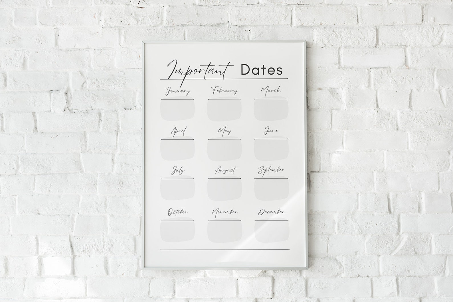Yearly Important Dates Tracker, Printable Template, Track Birthdays ...