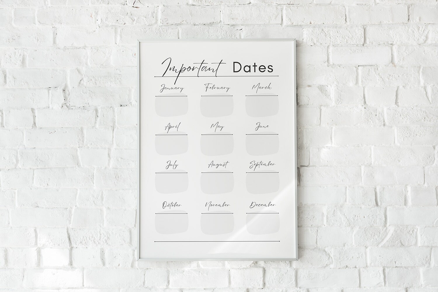 Yearly Important Dates Tracker, Printable Template, Track Birthdays ...